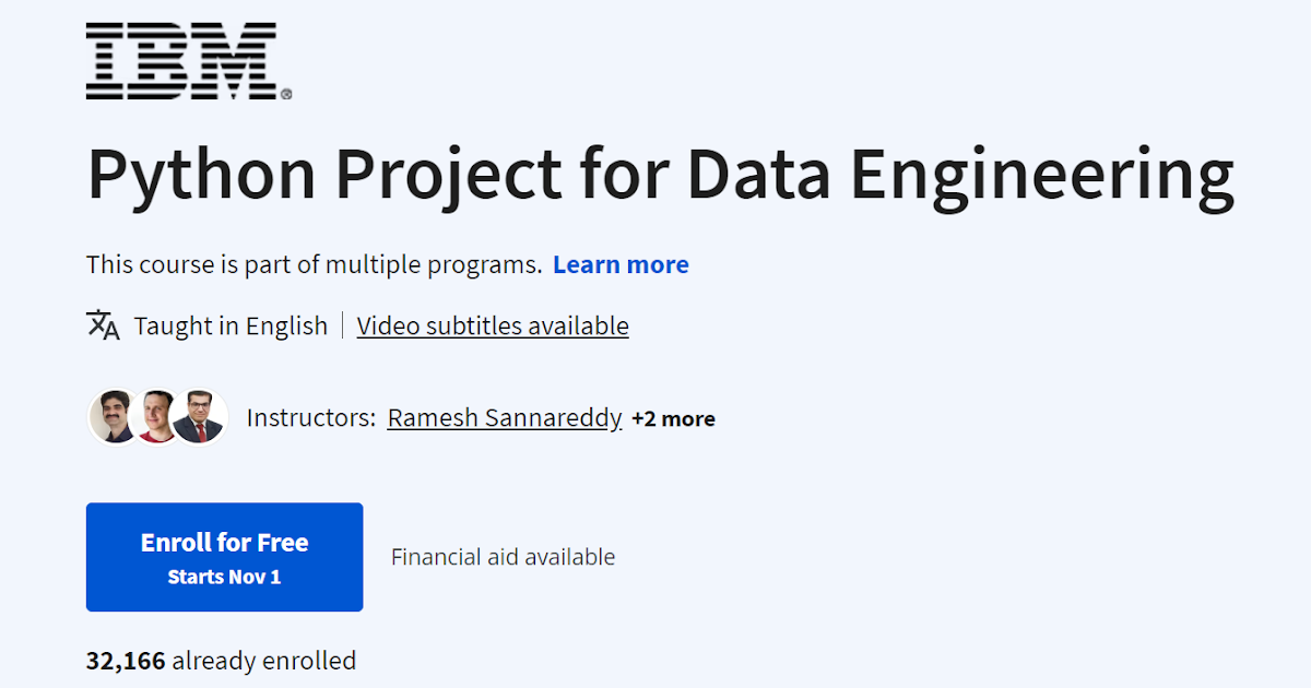 Python Project For Data Engineering ~ Computer Languages Clcoding 